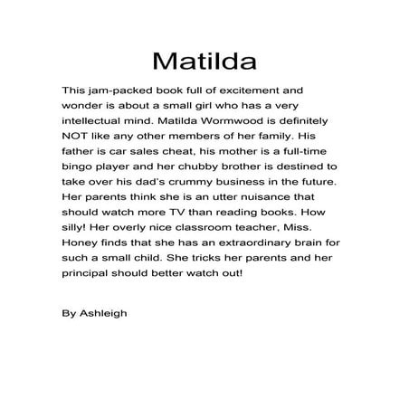 Matilda book review | PDF