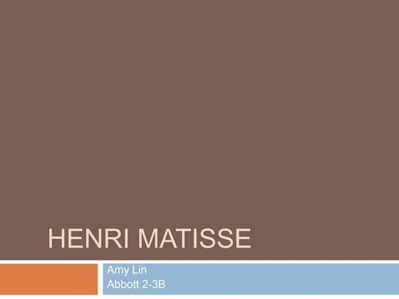 Ppt Henri Matisse | PPT