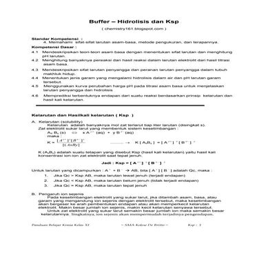 Buffer Dan Hidrolisis | PDF