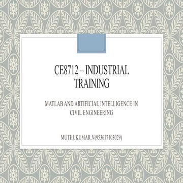 Matlab and artificial intelligence | PPTX | Programming Languages | Computing