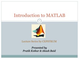 Two Days workshop on MATLAB | PPT