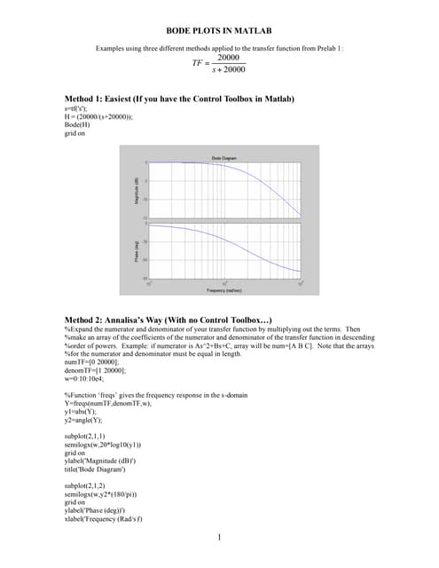 Matlab Bode Diagraminstructions Pdf