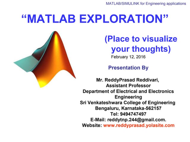 Matlab Day 1 Introduction To Matlab Ppt