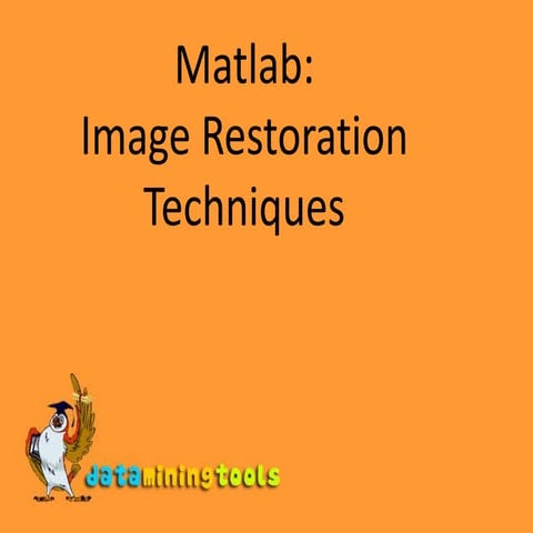 Matlab Image Restoration Techniques Ppt 