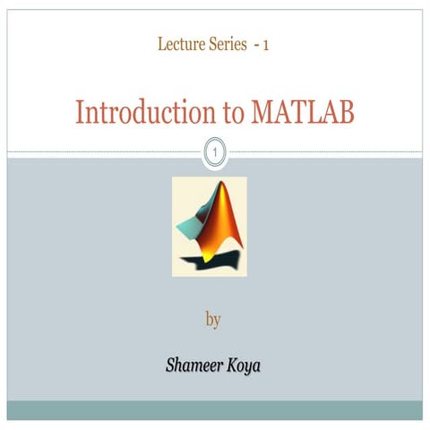 Introduction to MATLAB | PPT