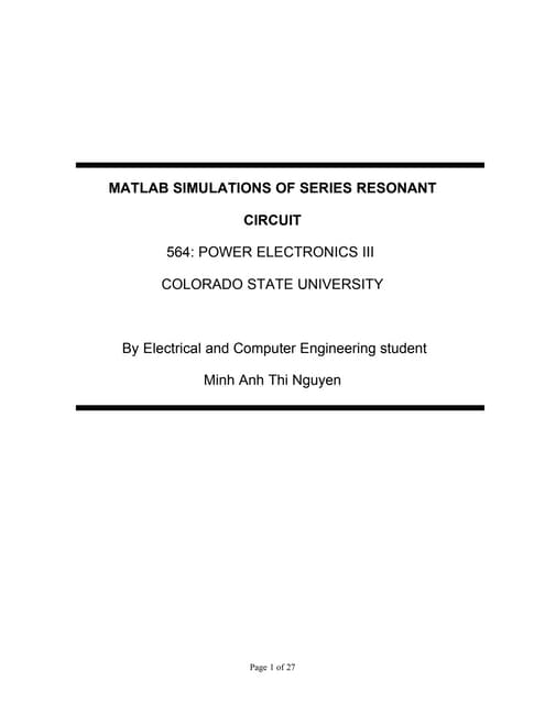 lcr circuit implementation using matlab | PPT