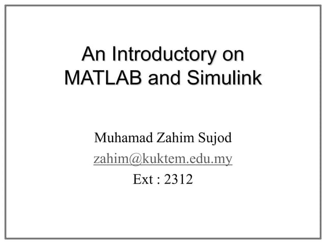 Matlabsimulinktutorialppt 0128