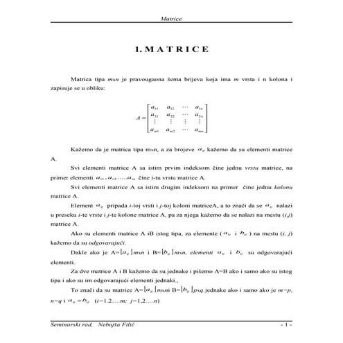 Matrice matematika | PDF