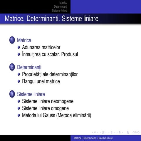 Matrice determinanti sisteme liniare | PDF