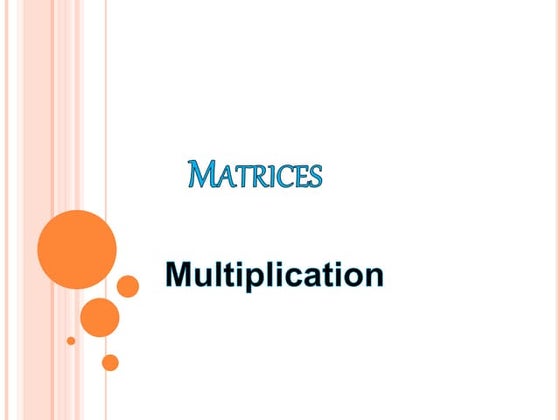 Introduction to Matrices | PPT