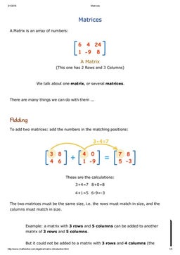 Application of matrices in real life | PDF