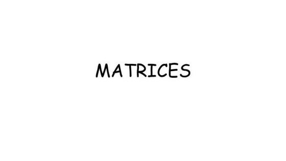 Introduction to Matrices | PPT