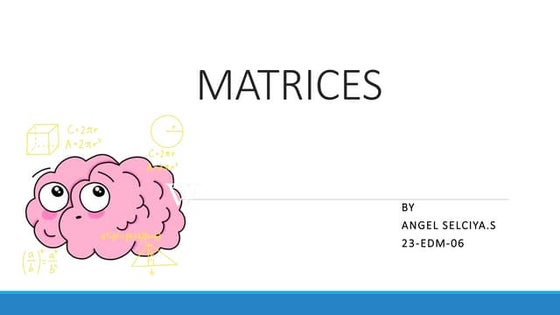 MATRICES AND ITS TYPE | PPTX | Physics | Science