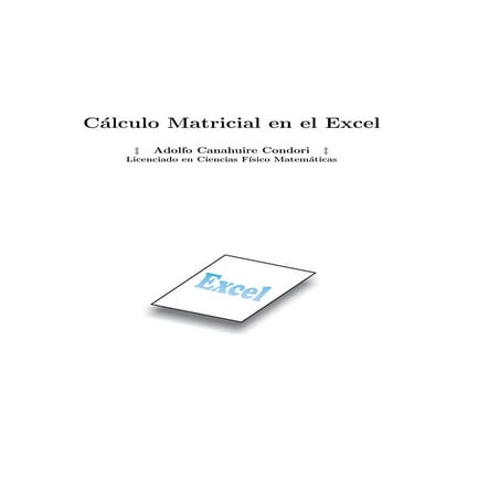 Matrices en excel1 | PDF