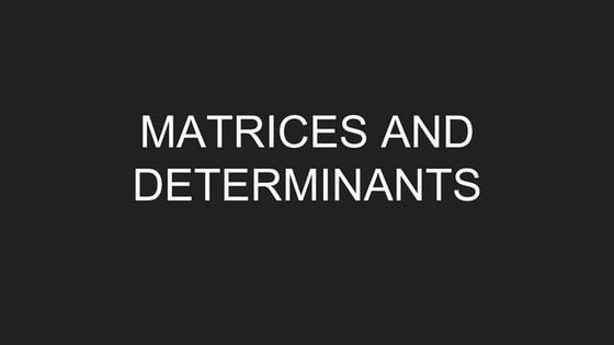 Introduction to Matrices | PPT