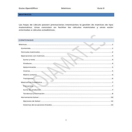 Matrices en excel | PDF