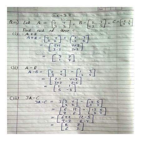Matrices ex 3.2 [solved] ncert class 12th | PDF