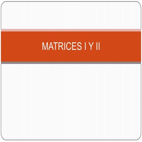 Matrices i y ii | PPT