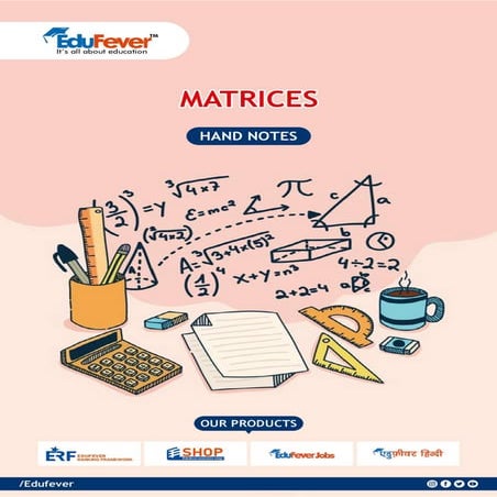 Matrices - Mathematics Handwritten Notes | PDF