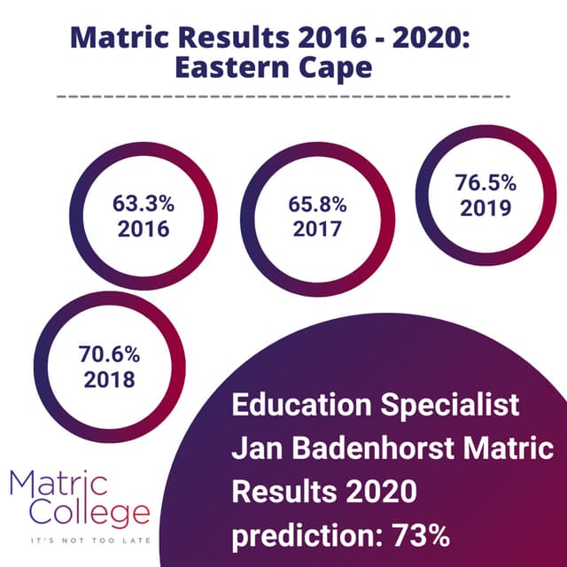 Matric results 2016 - 2020 Eastern Cape | PDF