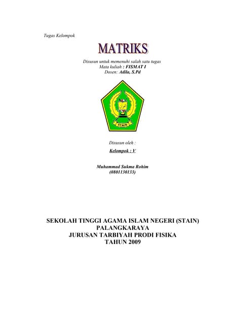Perkalian Matriks | PPTX