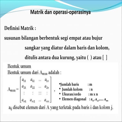 Matriks dan operasinya | PPT