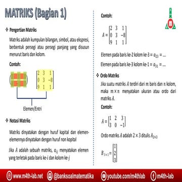 Matriks 1 (www.m4th-lab.net).pdf materii | PDF