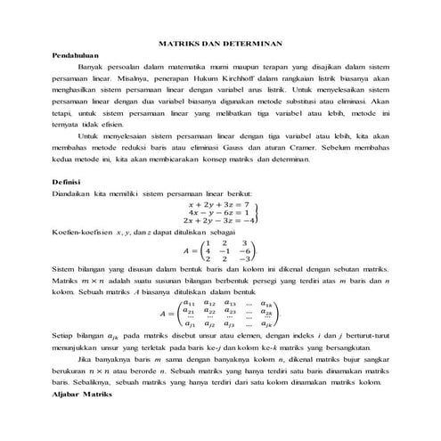 Matriks dan determinan | PDF