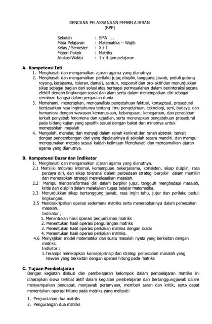 modul matematika berbasis problem based learning pada materi matriks kelas x MIA | PDF