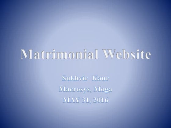 Matrimonial Website | PDF