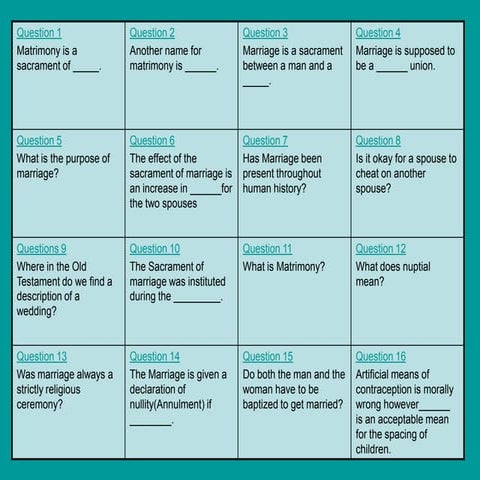 Matrimony questions | PPTX
