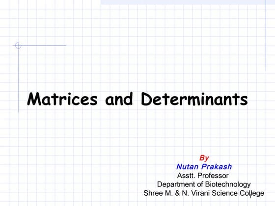 Linear Algebra and Matrix | PPT