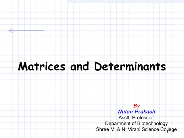 Presentation on matrix | PPTX | Physics | Science