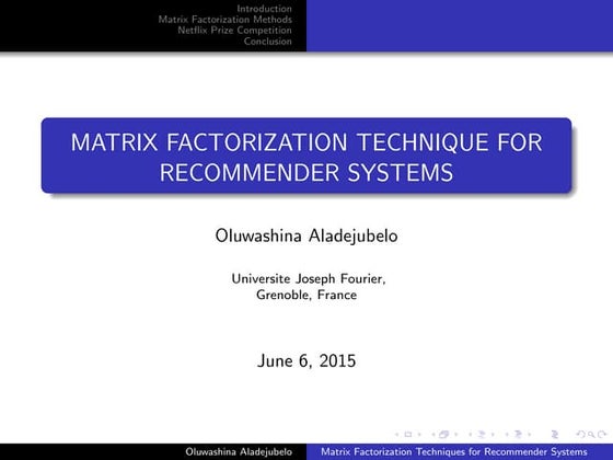 Recommendation system | PPT