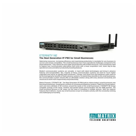 Matrix eternity ne pbx_brochure | PDF