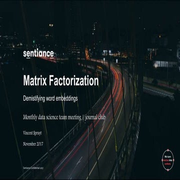Matrix factorization: Demistifying word embeddings | PPTX