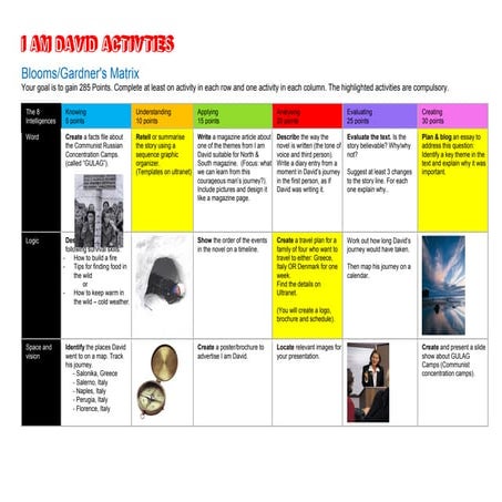 Matrix for i am david | PPT