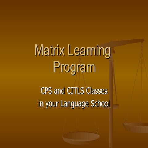 Matrix Learning Products | PPT
