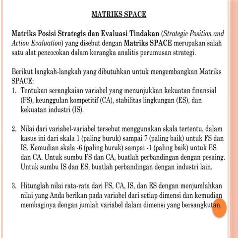 Matriks space ppt | PPTX