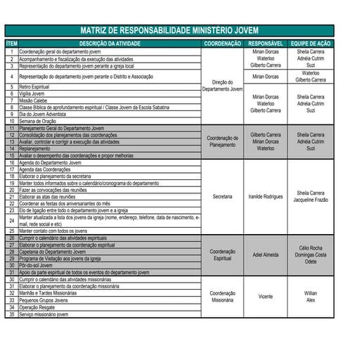 Matriz de responsabilidade | PDF
