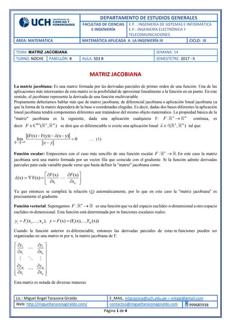 Matriz jacobiana | PDF
