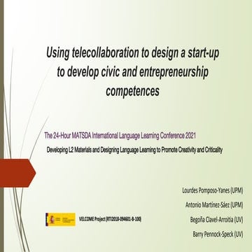 Using telecollaboration to design a start-up to develop civic and ...