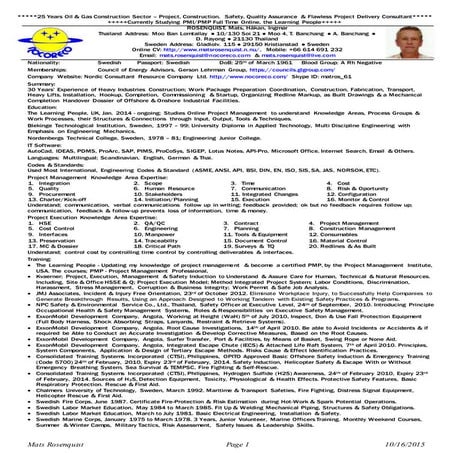 Mats Rosenquist Relevancy CV - May 2017 | PDF