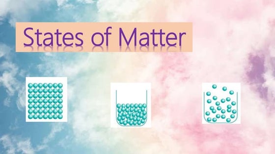 The properties of the different states of matter and the particle model ...