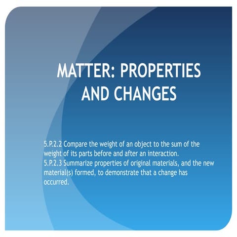 Physical and chemical changes of matter | PPTX