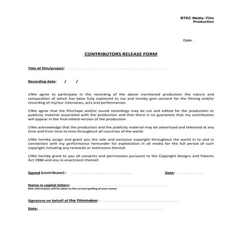 Matt Form.pdf | Video Production | Content Production