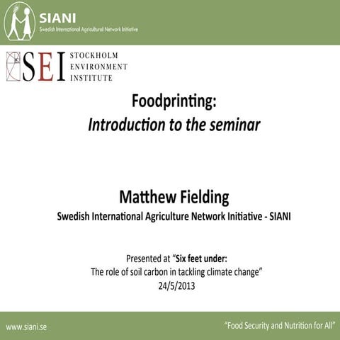 Foodprinting intro to the seminar | PDF