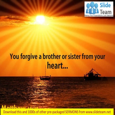 Matthew 18 35 you forgive a brother or sister power point church sermon ...