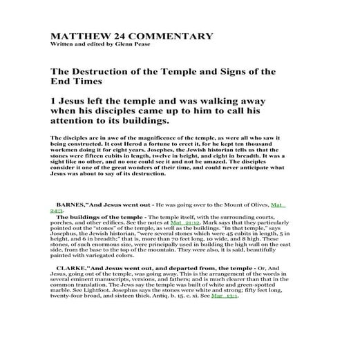 Matthew 24 commentary | PDF