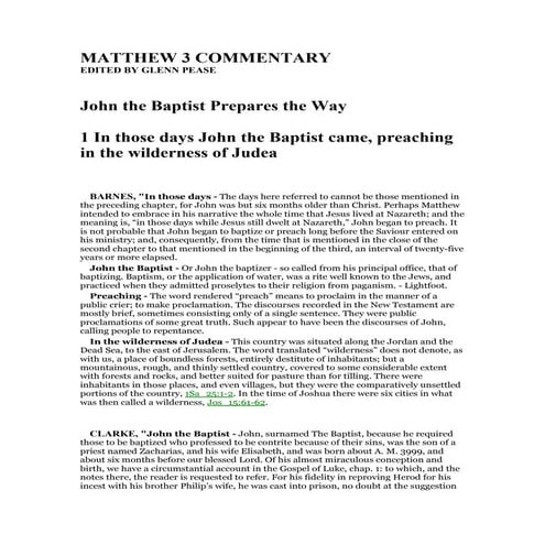 Matthew 3 commentary | PDF